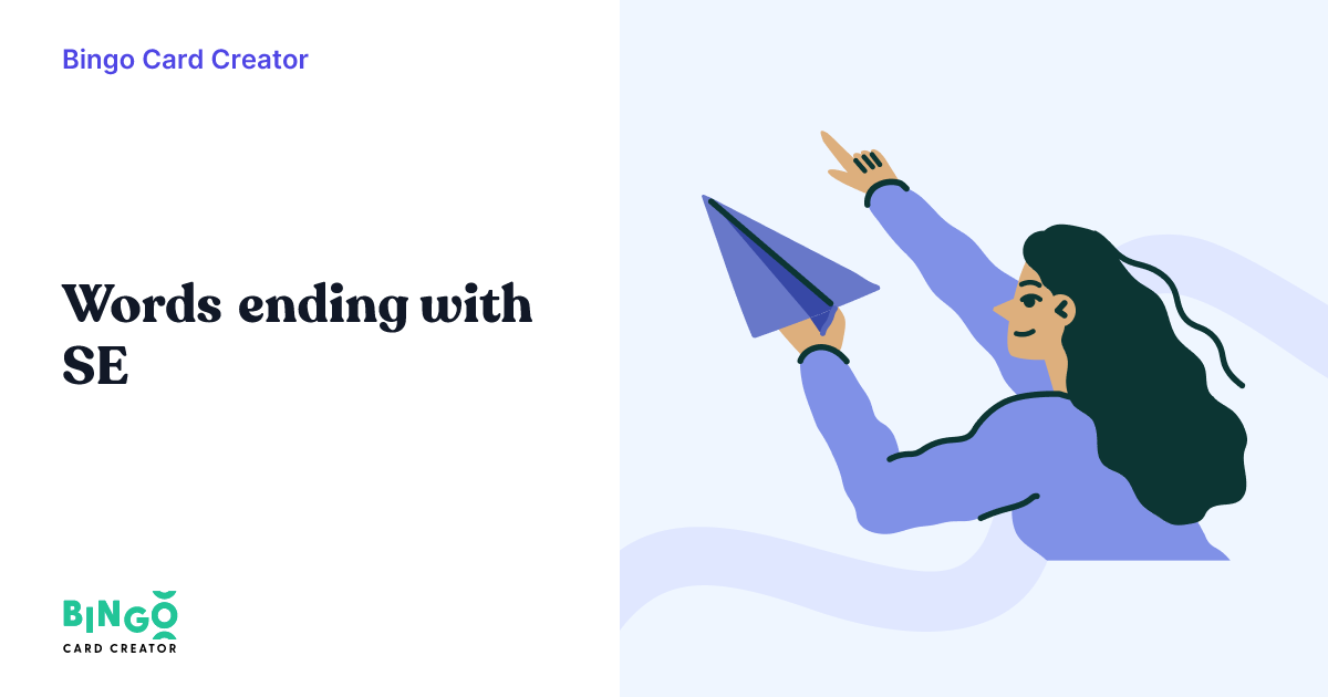 Words Ending With SE Bingo Card Creator Words Ending With SE Bingo Card Creator